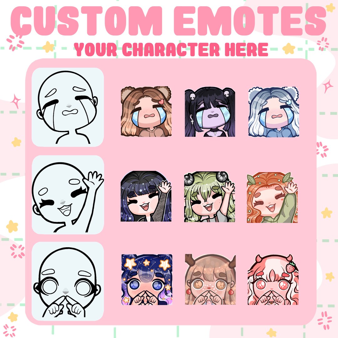 Custom Made Emote Set of 3 Twitch Emotes Discord Emotes Quick Delivery ...