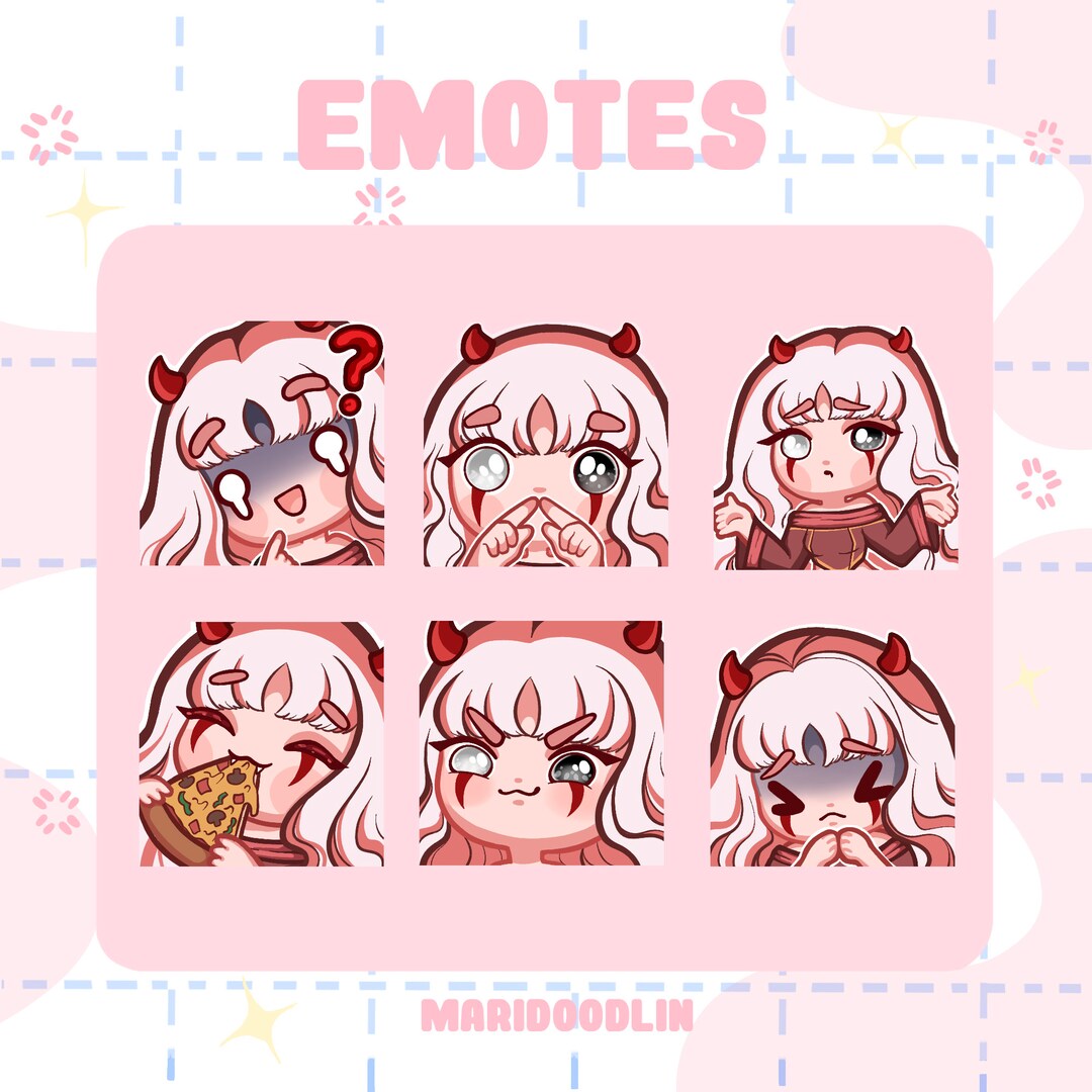 Demon Girl Emotes Twitch and Discord Emotes Instant Download Cute Girl ...