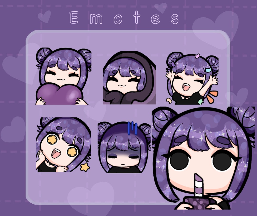 Purple Goth Girl Emotes for Twitch and Discord (instant Download) - Etsy