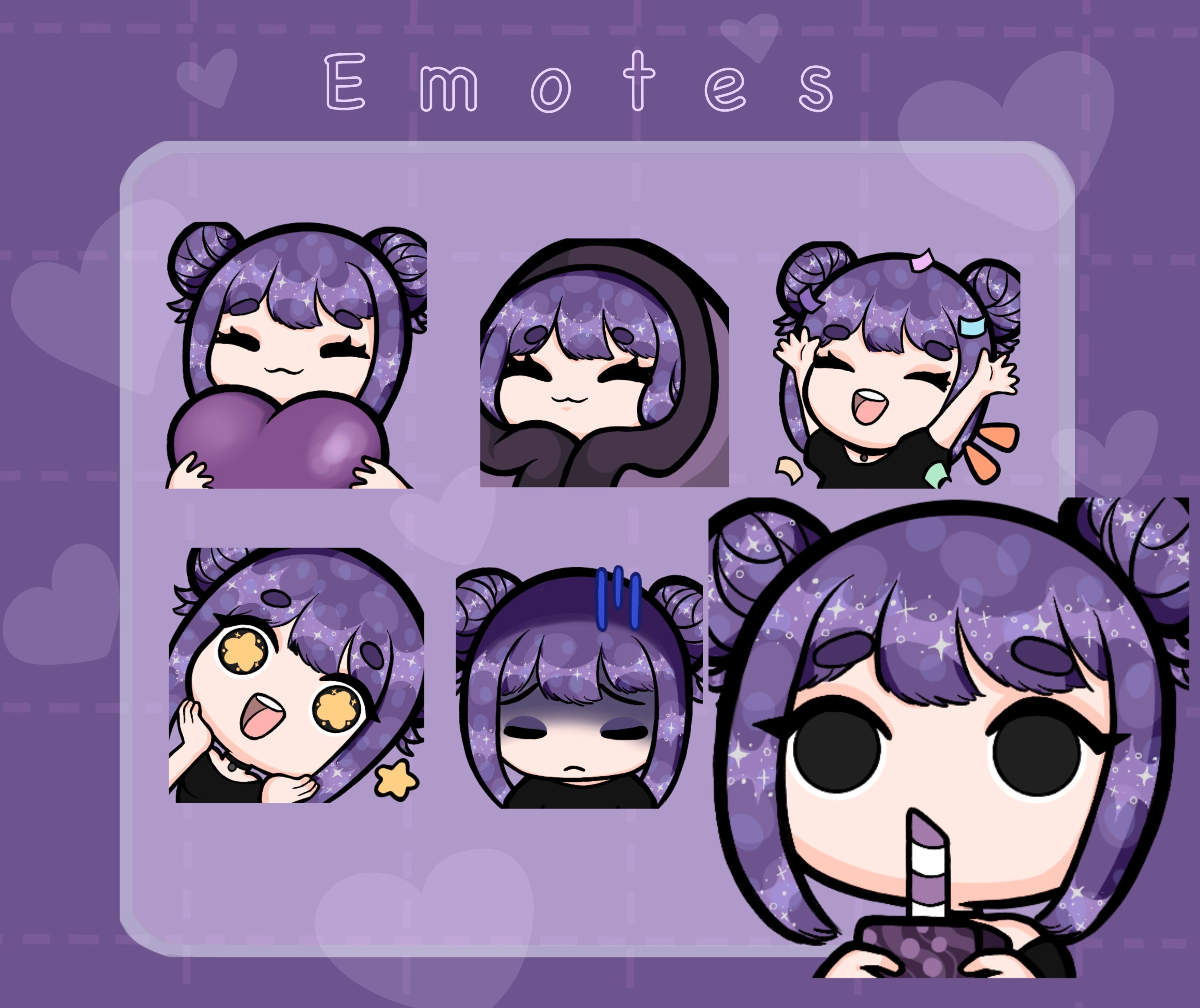 Purple Goth Girl Emotes for Twitch and Discord (instant Download) - Etsy