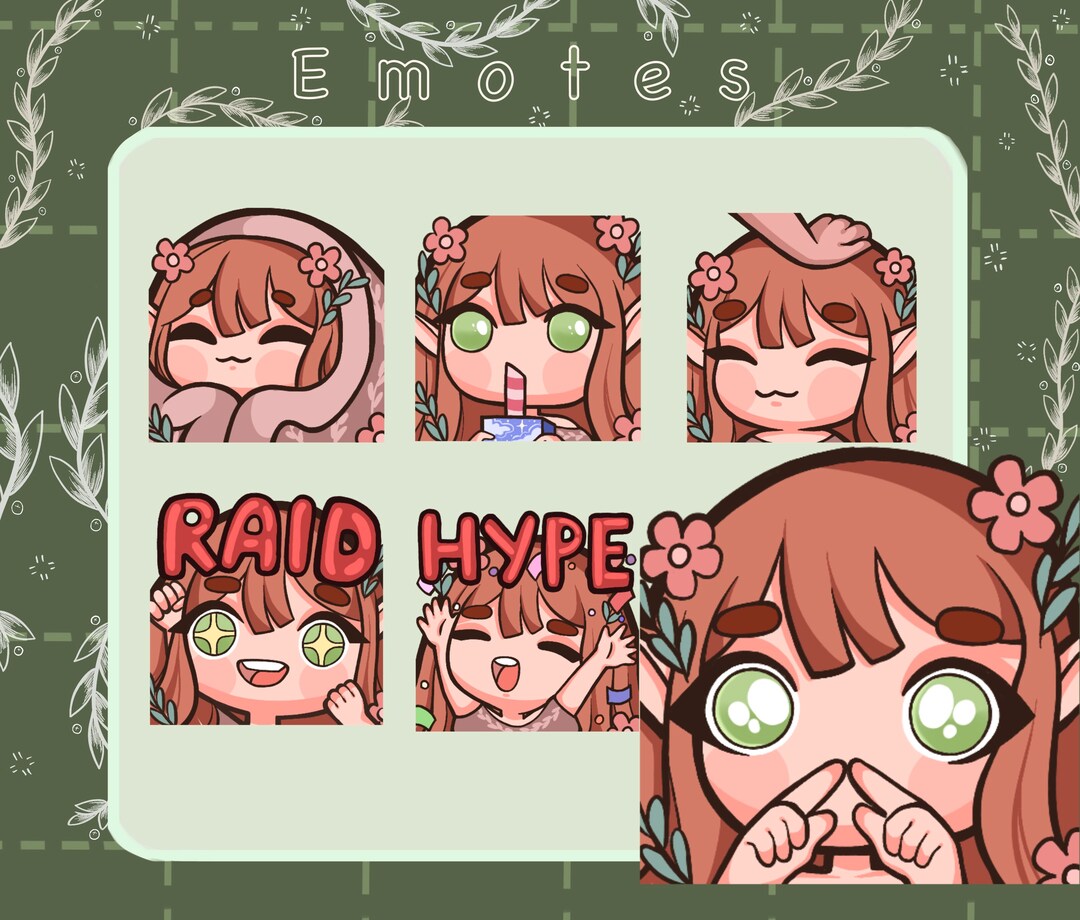 Pretty Elf Girl Emotes Part 2 Twitch and Discord Emotes - Etsy