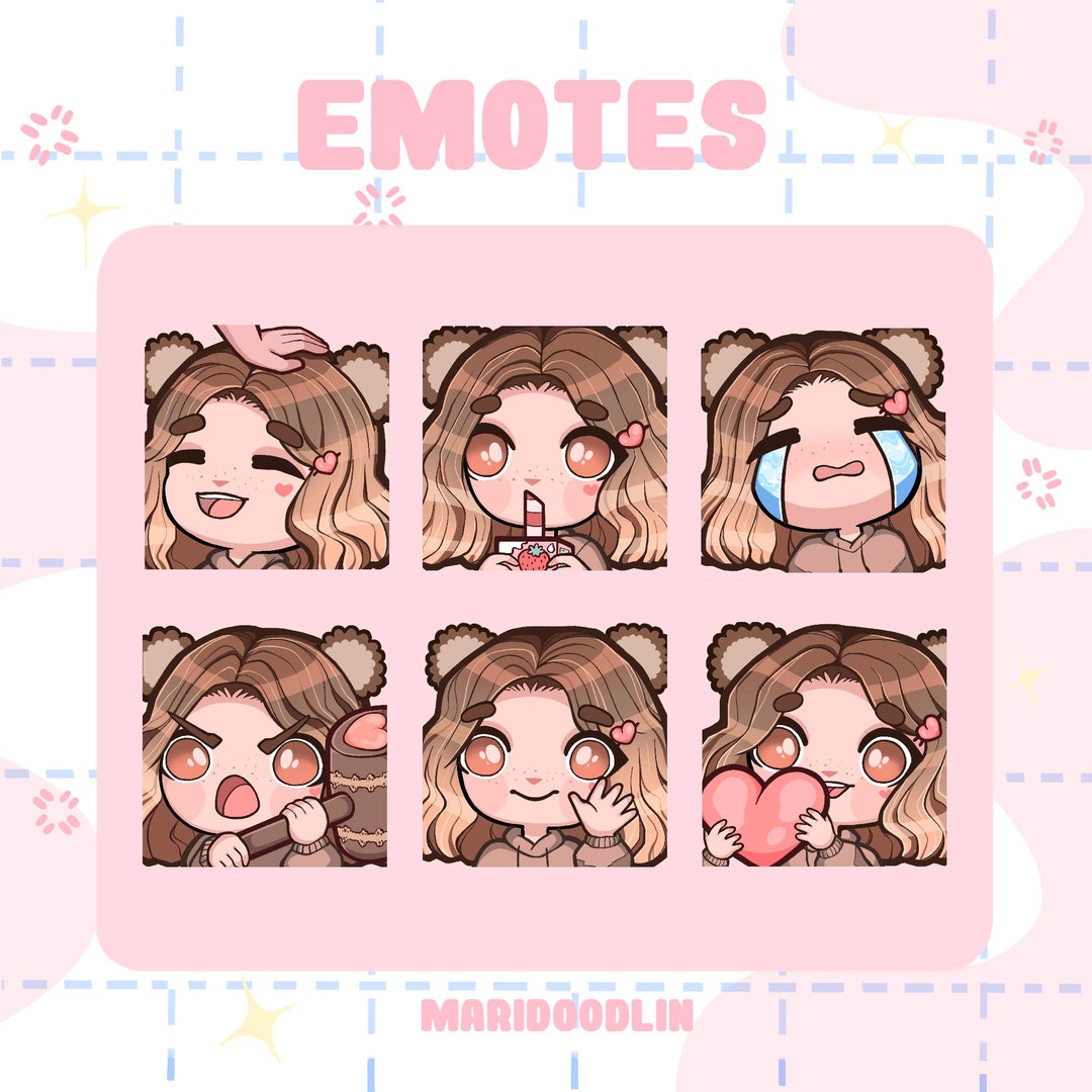 Cute Teddy Bear Girl Emotes Twitch and Discord Emotes Instant Download ...