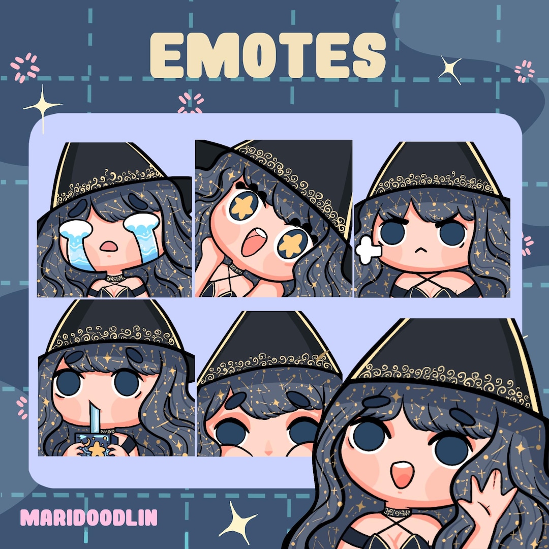Witchy Girl Emotes | Twitch Emotes | Discord Emotes | Instant Download ...