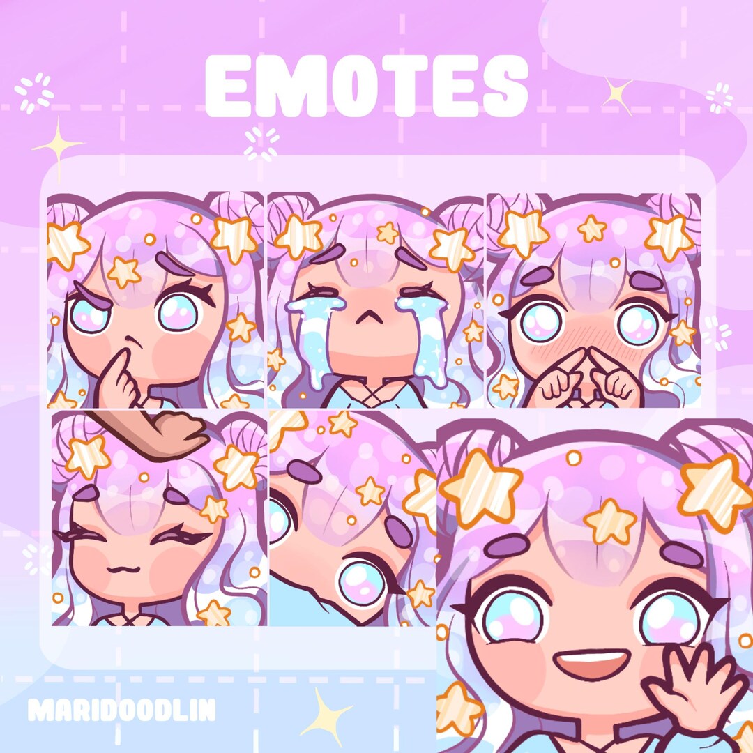 Celestial Girl Emotes: Magical Mermaid Twitch/discord Emotes (instant ...