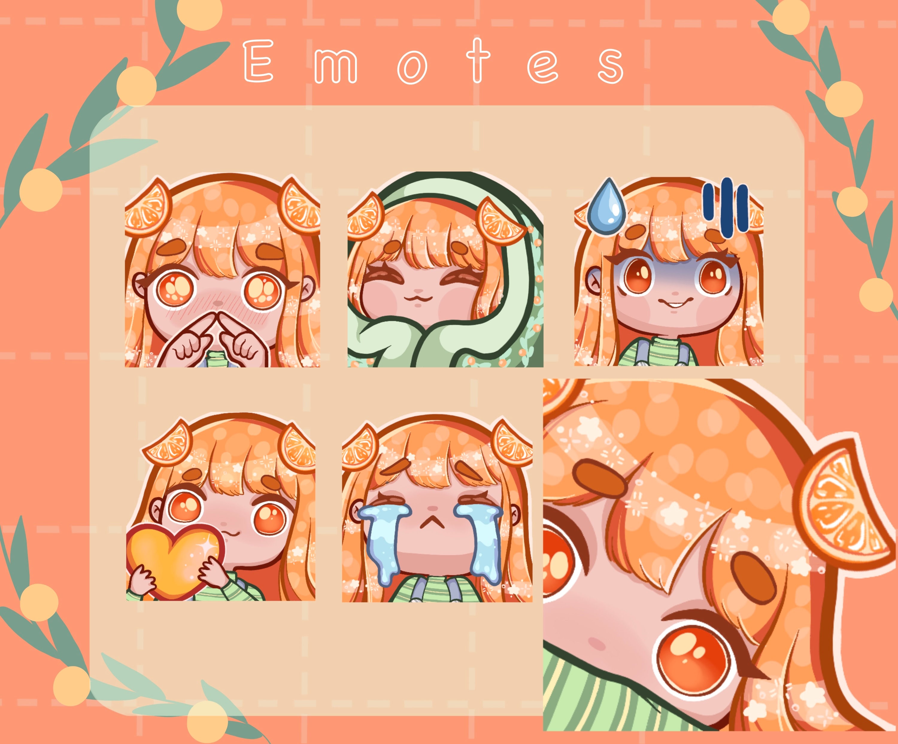Orange Fruity Girl Emotes Twitch and Discord Emotes - Etsy