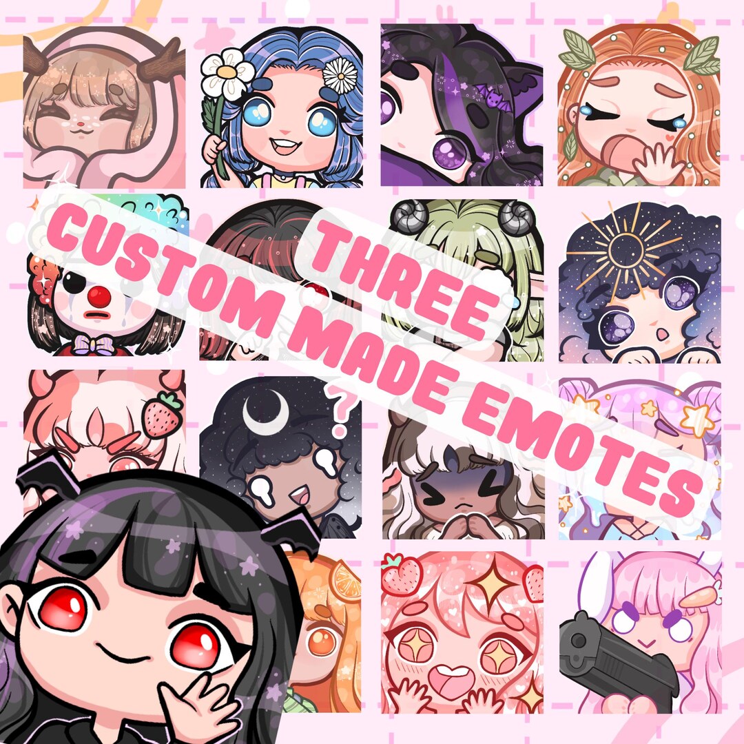 Three Custom Emotes: Personalized Twitch/discord Design - Etsy