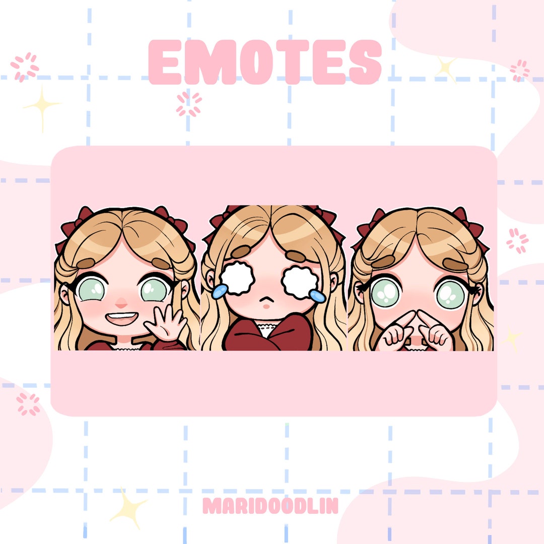 Cute Bow Girl Emotes Twitch Emotes and Discord Emotes Instant Download ...