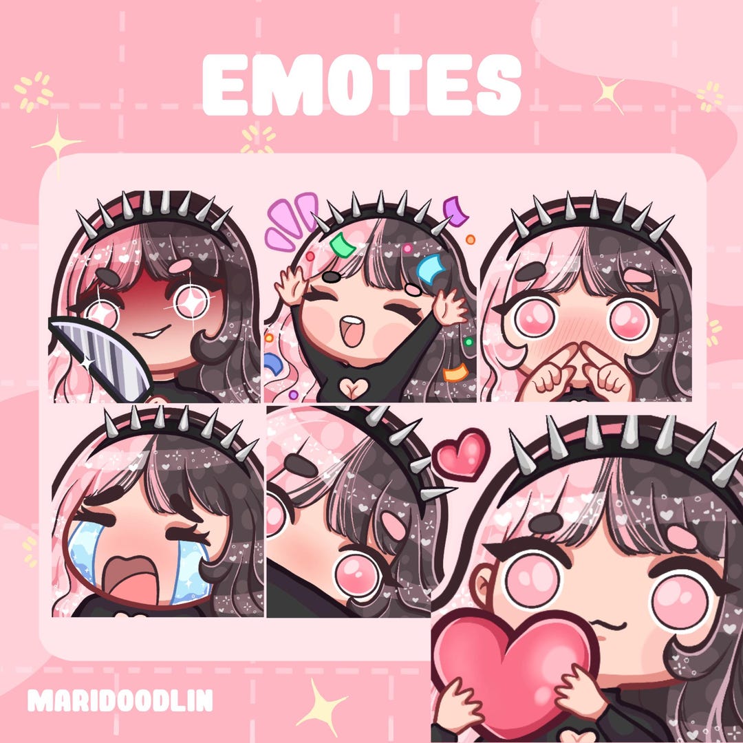 Pastel Goth Girl Emotes | Twitch Emotes | Discord Emotes | Instant ...