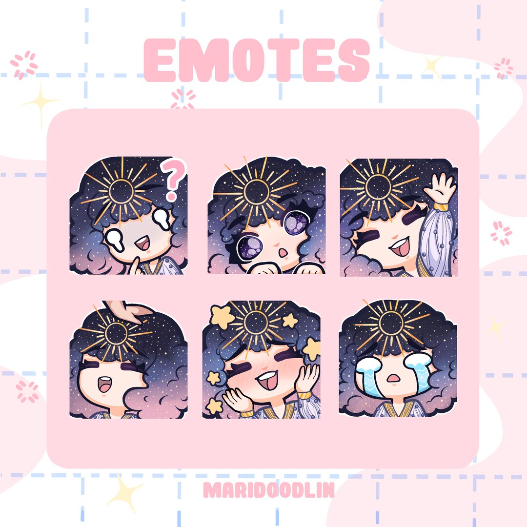 Celestial Astrology Girl Emotes | Twitch & Discord Emotes | Download ...