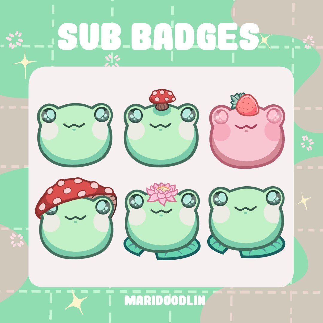 Cute Frog Subscriber Badges | Twitch and Discord Emotes | Instant ...
