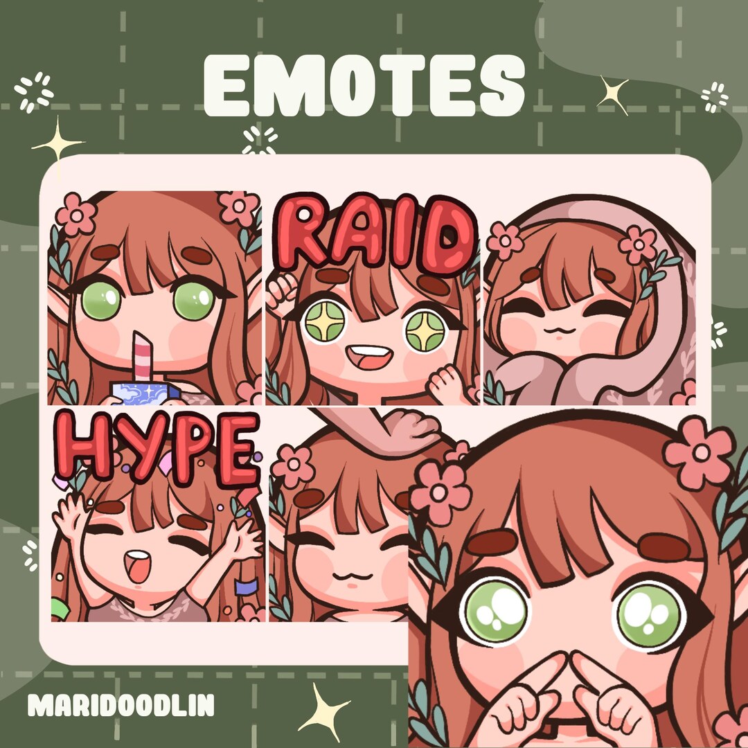 Pretty Elf Girl Emotes Part 2 | Twitch and Discord Emotes | Instant ...
