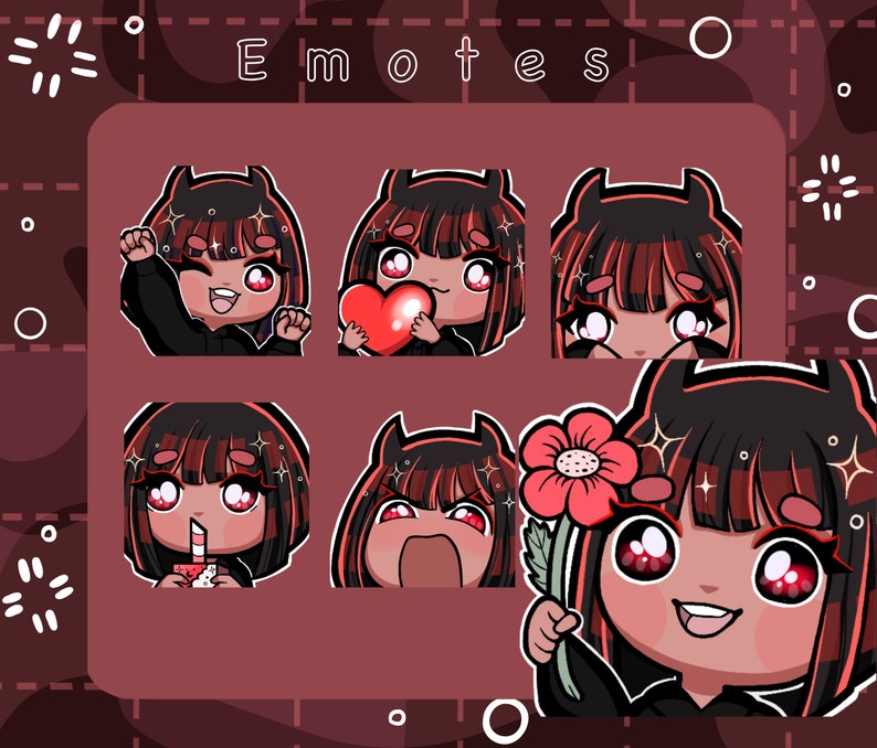 Dark Demon Girl Emotes Twitch Emotes Discord Emotes - Etsy