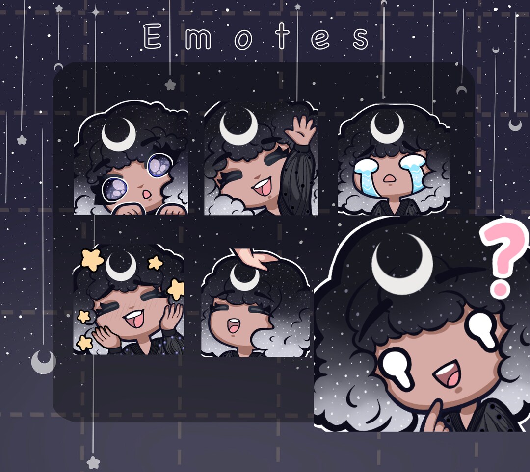 Lunar Celestial Astrology Girl Emotes Twitch and Discord - Etsy