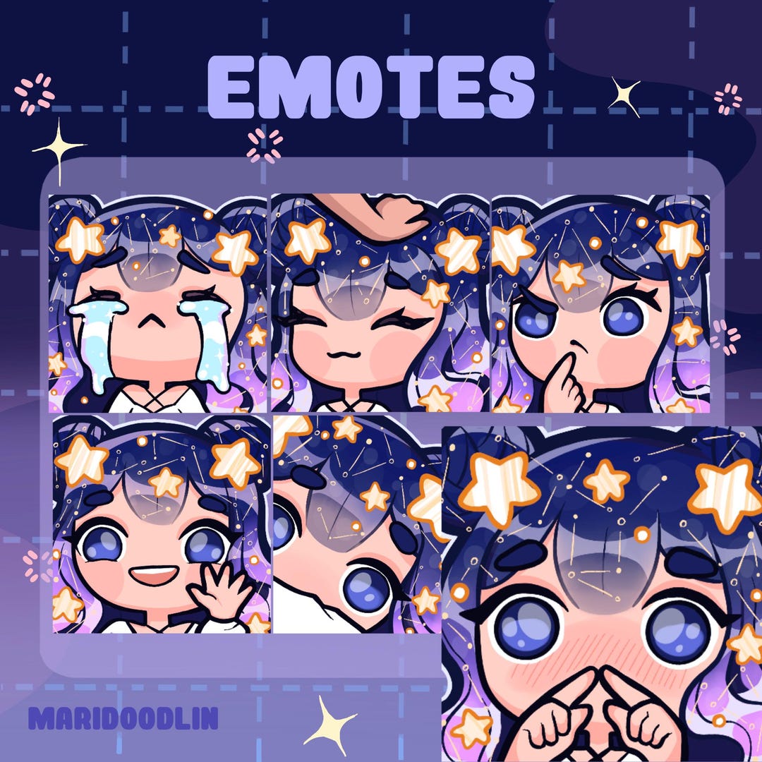 Galaxy Girl Emotes: Twitch & Discord Streamer Graphics (instant ...
