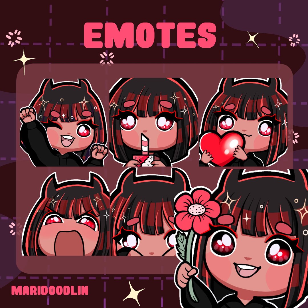 Dark Demon Girl Emotes | Twitch Emotes | Discord Emotes | Instant ...