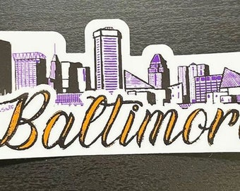 Baltimore Skyline Sticker - Etsy