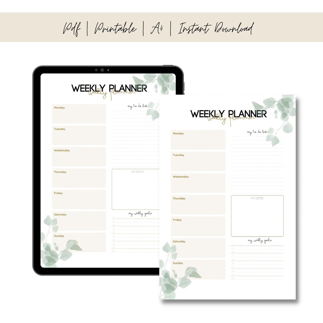 Floral Weekly Printable, Aesthetic Daily Planner, To-do List ...