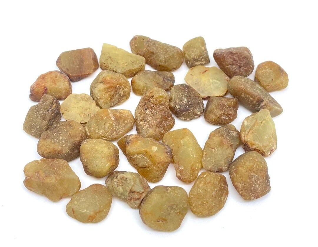 5 Pcs Lot~natural Raw Yellow Sapphire Rough Loose Gemstone, 18-12 MM ...