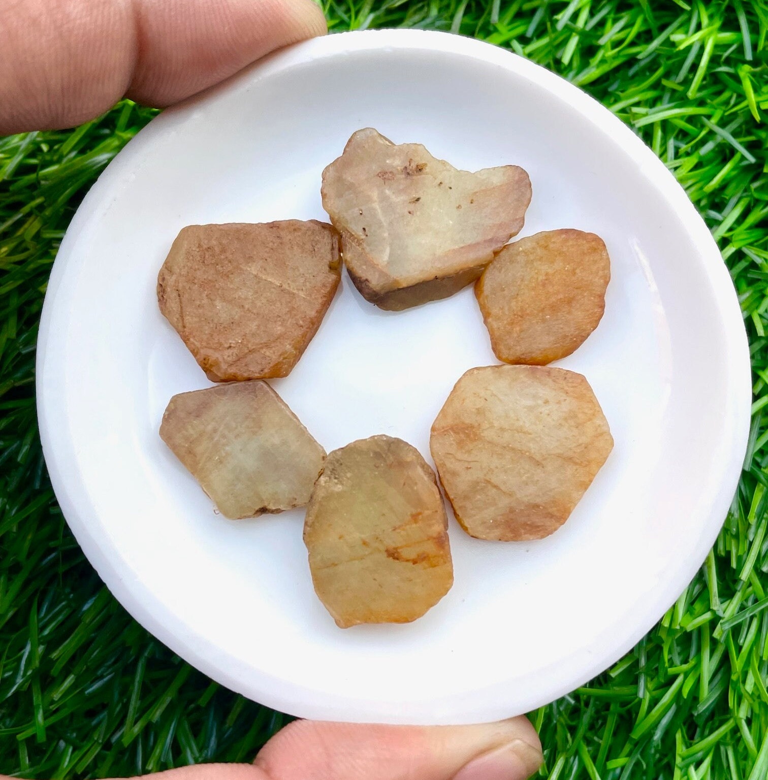 Natural Raw Yellow Sapphire Slab Rough Loose Gemstone, Raw Healing Crystal, 15-22 MM Use for ...