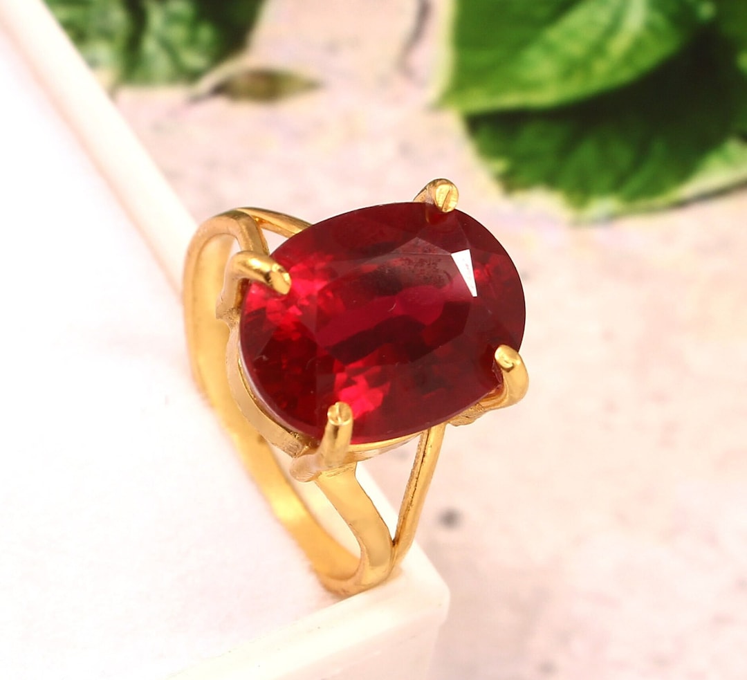 Red Ruby Ring Anniversary Ring, Mozambique Ruby Gemstone Ring ...
