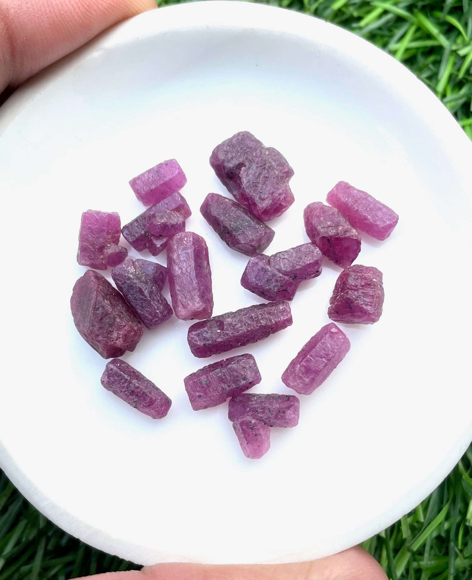 AAA 15 Pcs-natural Red Raw Ruby Stick, 9-13 MM Ruby Raw Crystal Healing ...