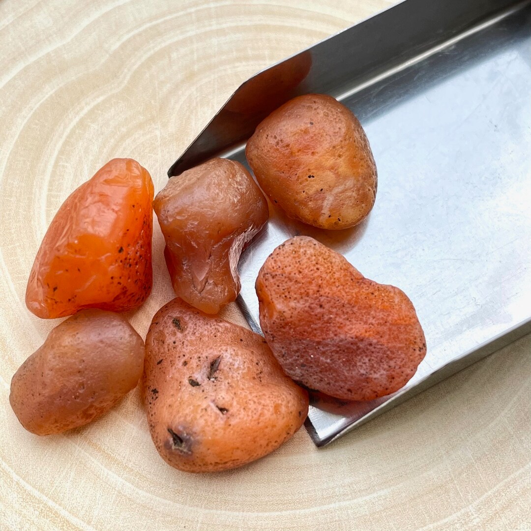 6-pcs-carnelian Raw 18-22 MM Raw, Rough Carnelian Gemstone, Healing ...