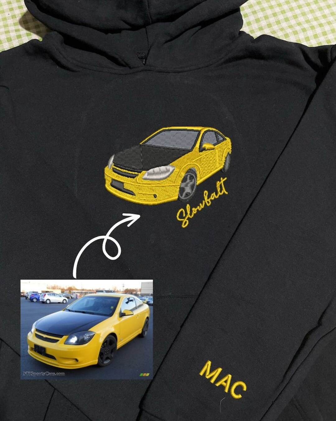 Custom Embroidered Car Hoodie Personalized Gift for Car - Etsy UK