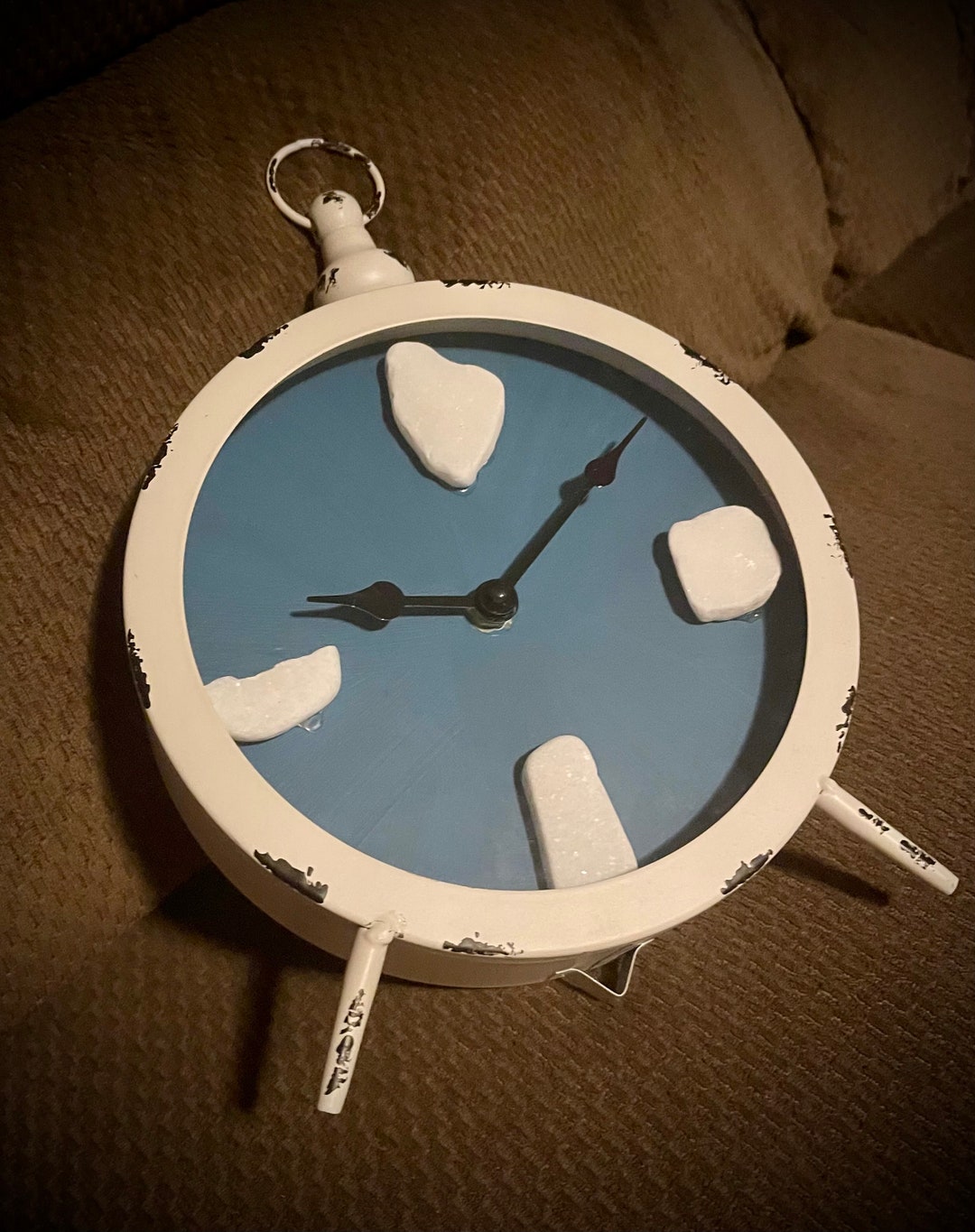 Repurposed Distressed Metal Table Clock - Etsy