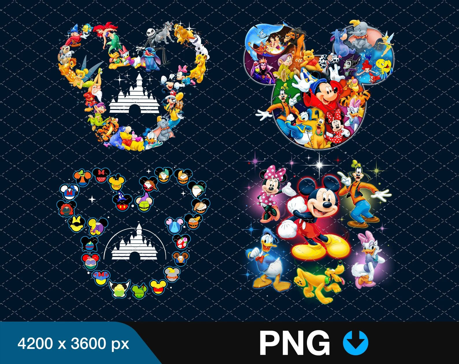 Bundle Mickey Head Png Files, Mickey Mouse Png, Mickey and Friends Png ...