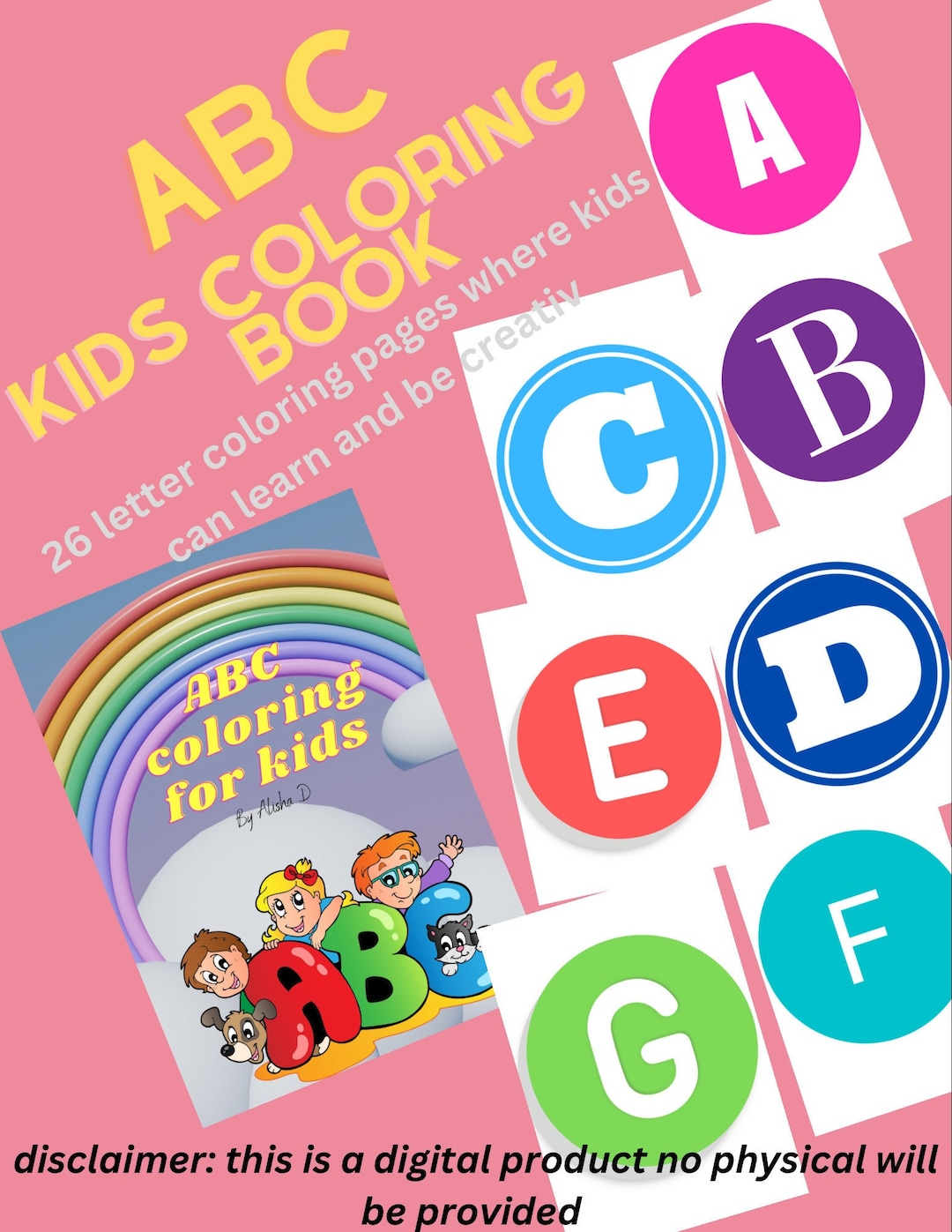 ABC Coloring Kids Coloring Book - Etsy