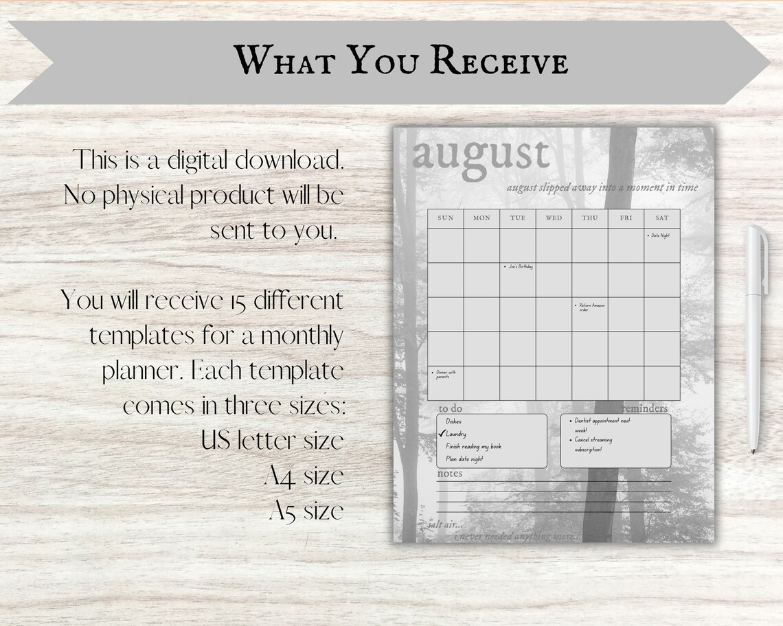 Taylor Swift Era's Inspired Printable Undated Monthly Calendar and ...