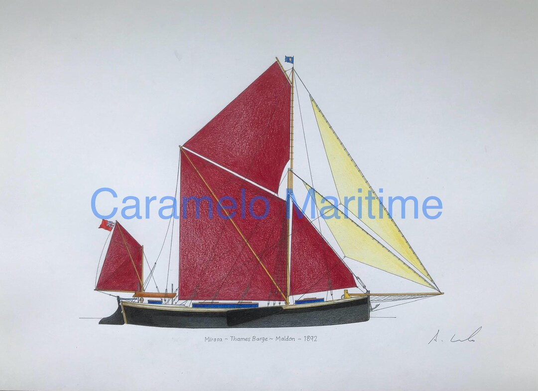 Thames Barge ~ Mirosa ~ 1892 (62) - Etsy