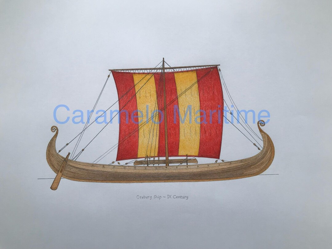 Osberg Ship ~ Hand-drawn (58) - Etsy