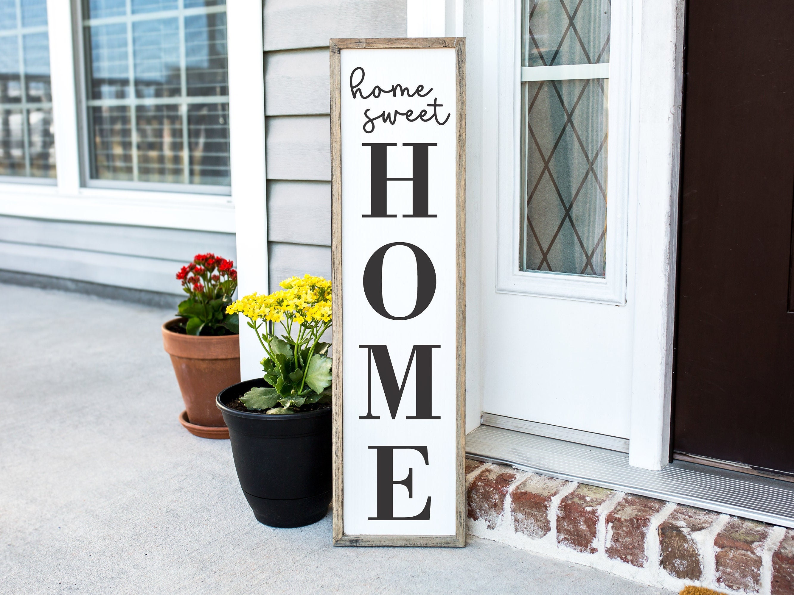 Home Sweet Home SVG, Porch Sign SVG, Vertical Sign Cut File, Farmhouse ...