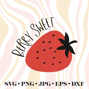 Berry Sweet SVG PNG, Cute Strawberry Cut File for Toddlers, Baby Onsie ...