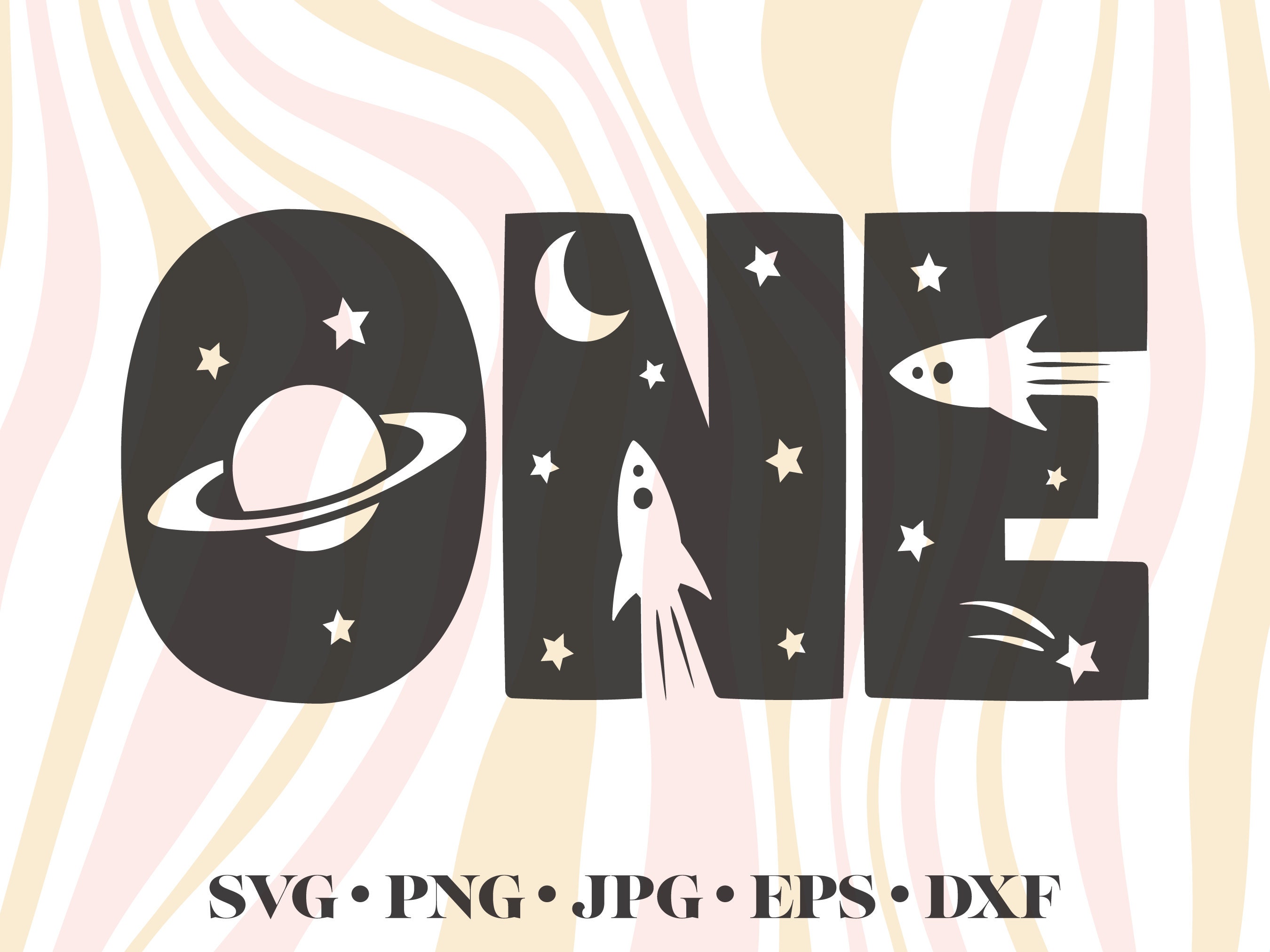 Space One Svg, First Birthday Svg, One Space Birthday Svg, 1st Birthday ...