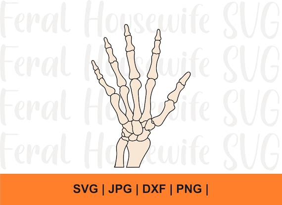 Hand Skeleton Svg Hand Bones PNG Bone Hand Vector Halloween - Etsy