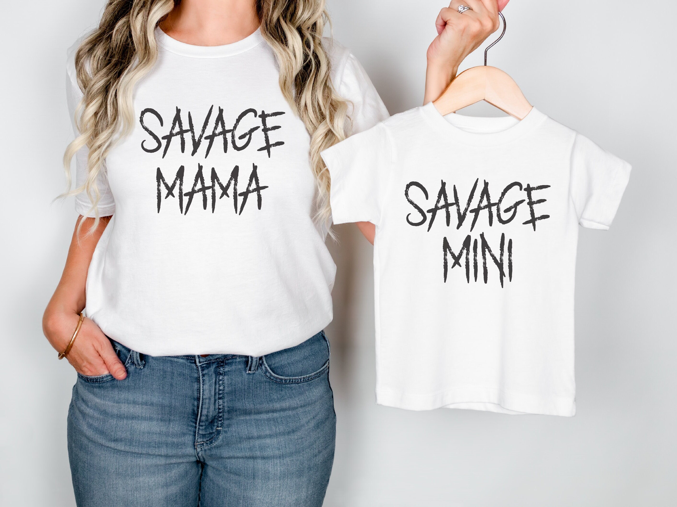 Savage Mama Savage Mini SVG PNG, Matching Mama and Me Shirt Design ...
