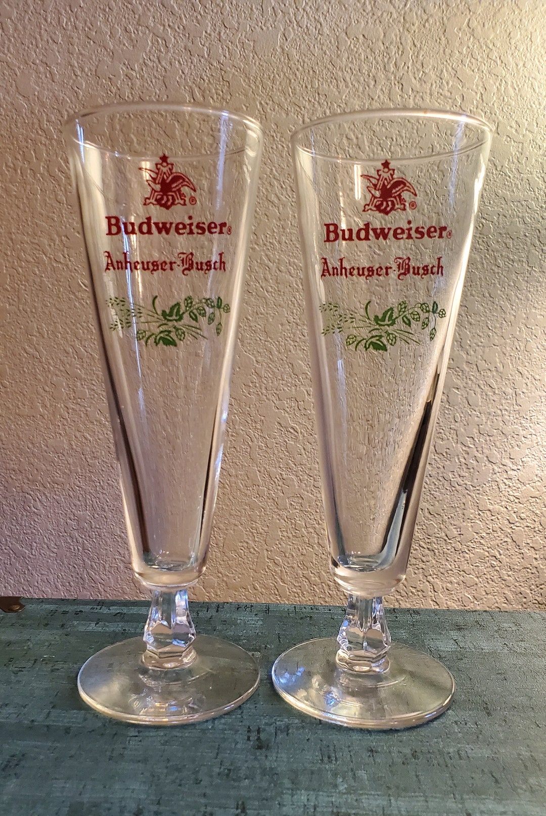 Budweiser Beer Flutes Set of 2 - Etsy