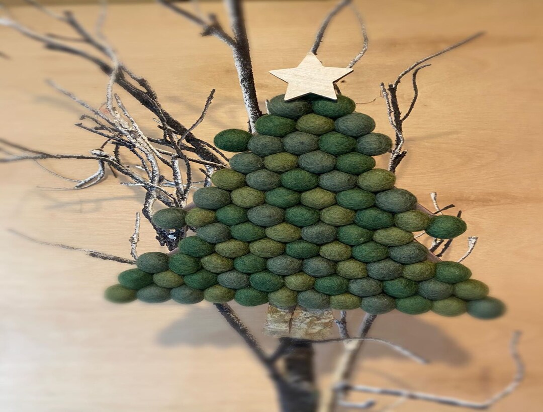 Felt Ball Christmas Tree: Handmade Wool Holiday Decor - Etsy UK
