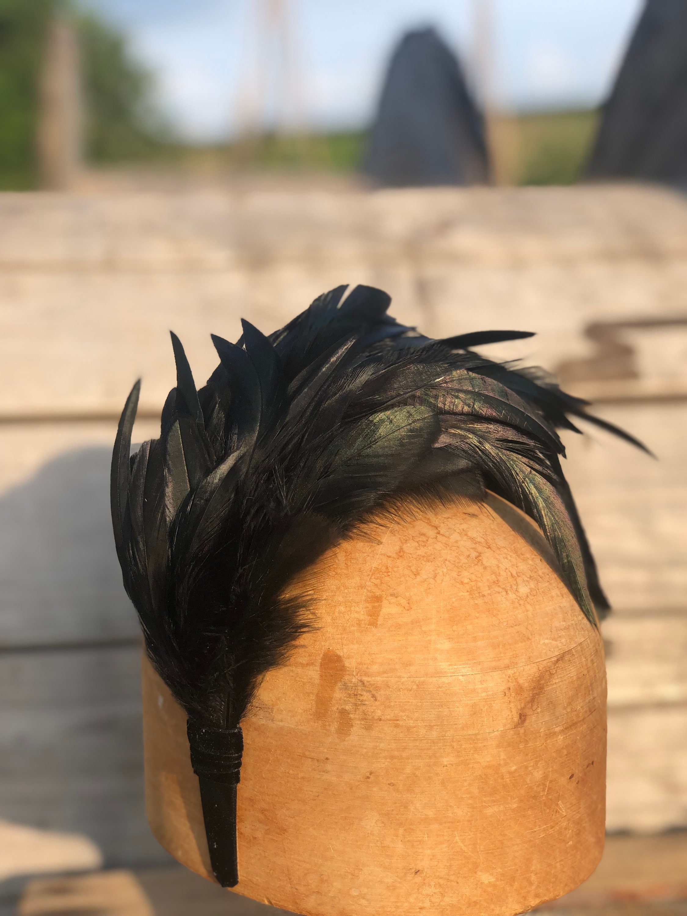 Elegant Black Feather Fascinator: Bespoke Handmade Headdress for ...
