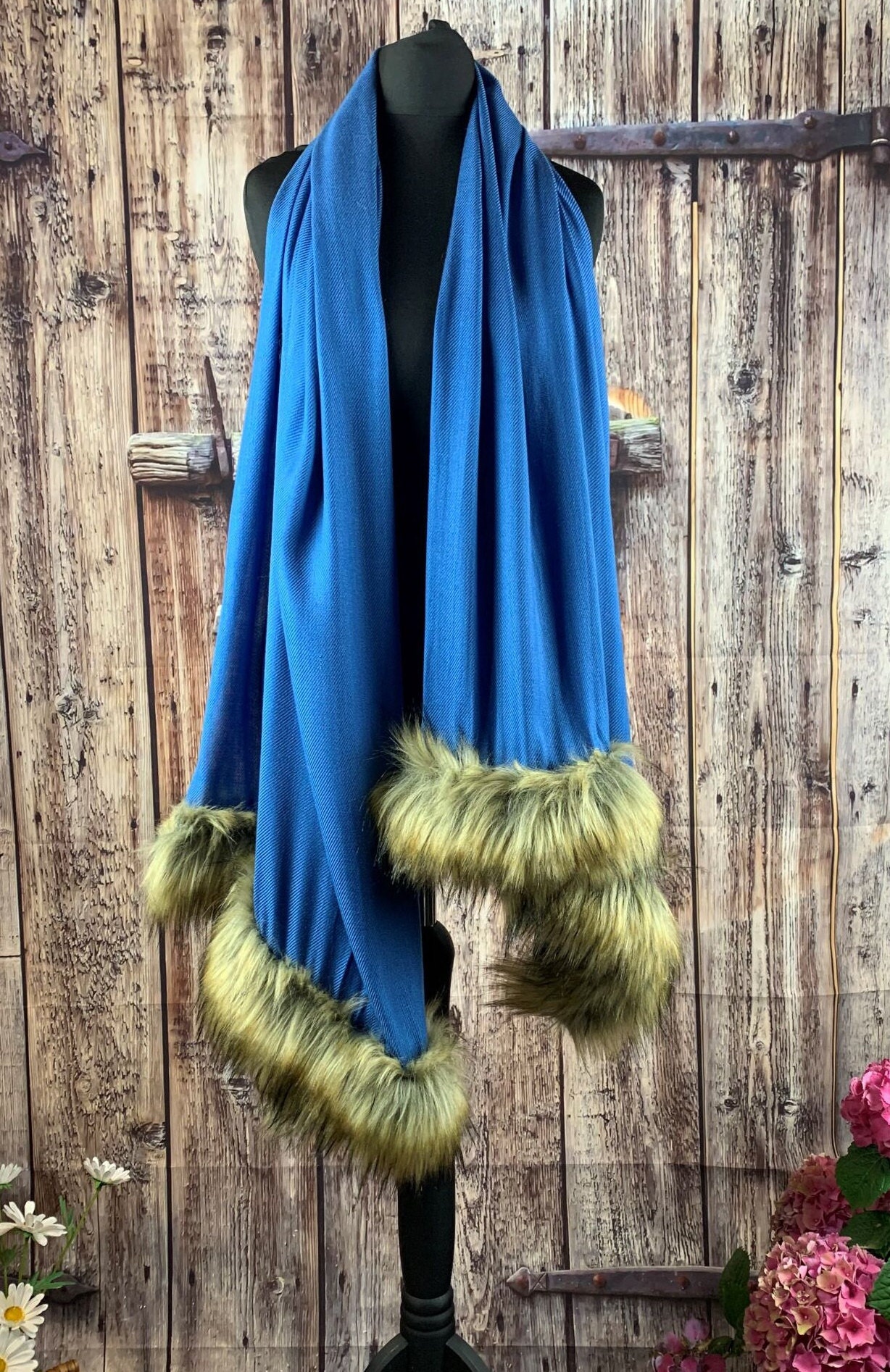 Cashmere Wrap With Faux Fur, Pashmina Shawl for Winter, for Her ...