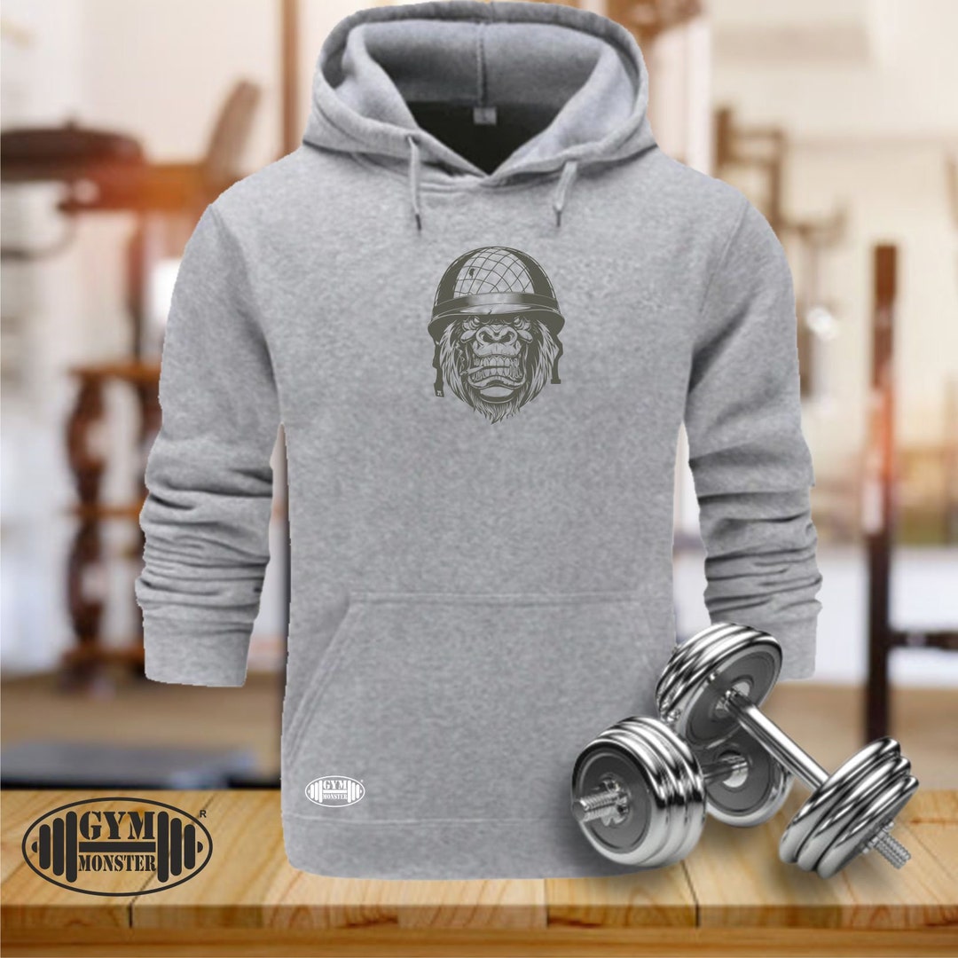 Commando Gorilla Hoodie Gym Monster Clothing Athletic Bodybuilding ...