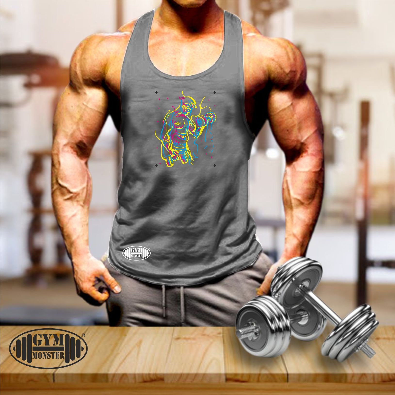 Rainbow Bodybuilder Vest Gym Clothing Bodybuilding Training Workout ...