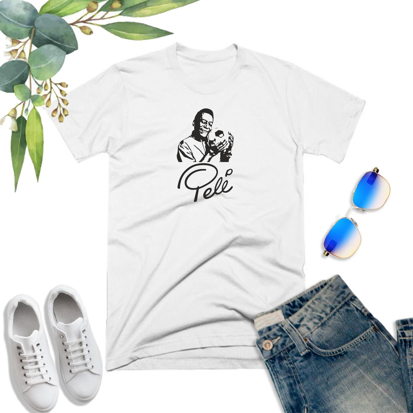 Pele T Shirt King Pele Brazil Brasil Football Legend Footy Soccer All ...