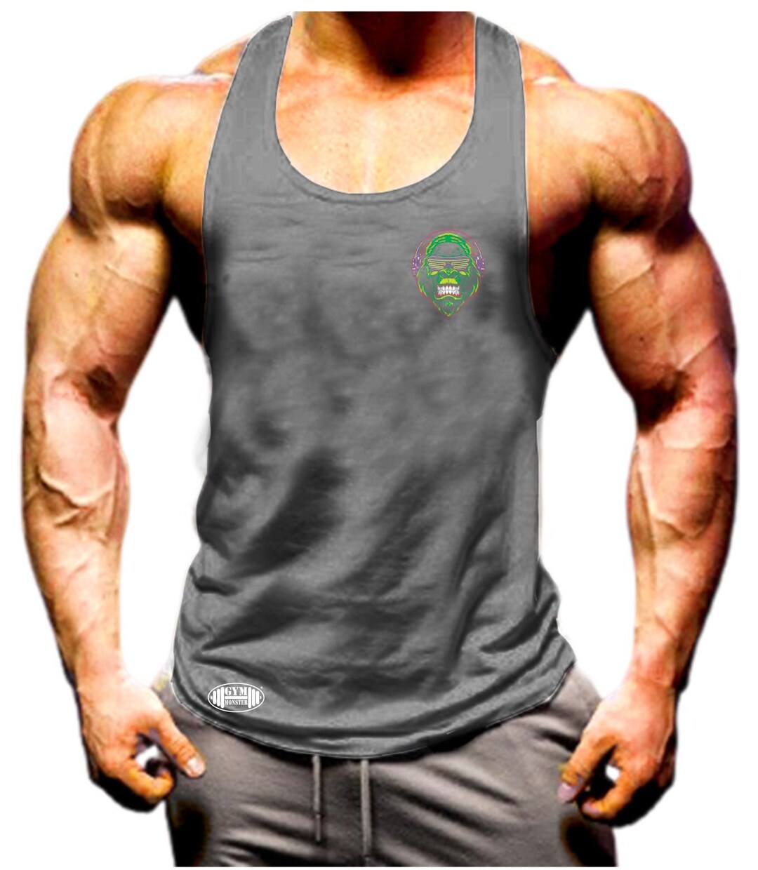 Gorilla Headphones Vest Pocket Gym Monster Clothing Bodybuilding Weight ...
