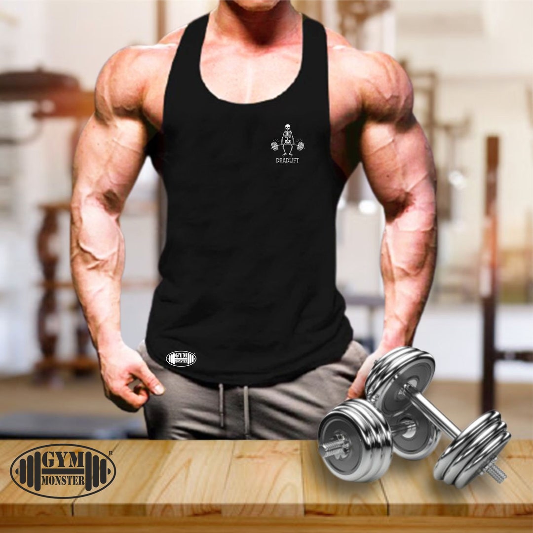 Deadlift Skeleton Vest Pocket Gym Monster Clothing Bodybuilding Weight ...