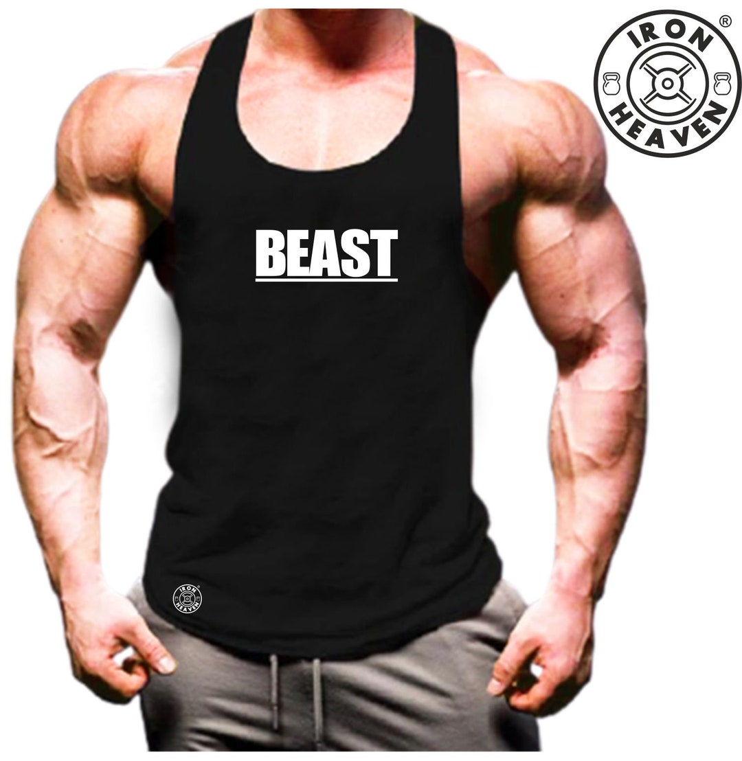 Beast Vest Gym Clothing Bodybuilding Weight Training Workout Exercise ...