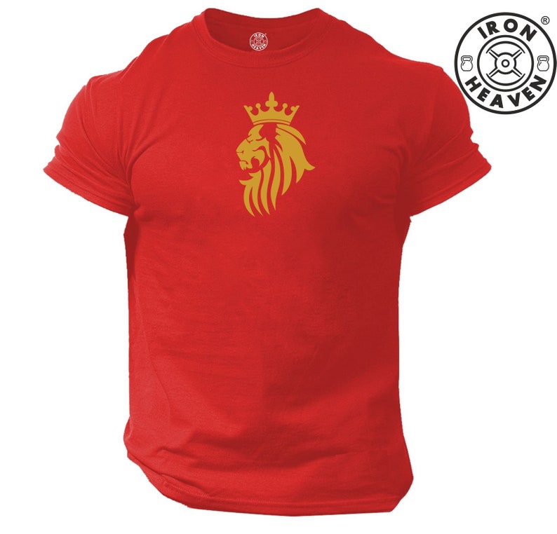 King Lion T Shirt Gym Clothing Bodybuilding Weight Training Workout ...