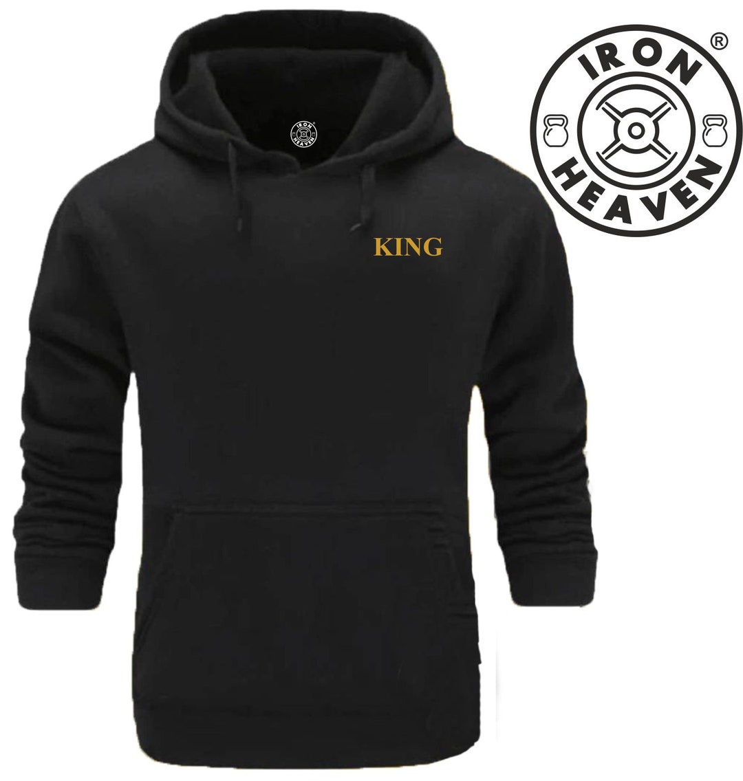 King Hoodie Pocket Gym Clothing Bodybuilding Weight Training Workout ...